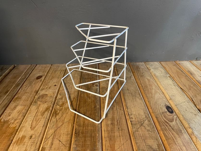 White Small Steel Plate Rack | 2ndhandwarehouse.com