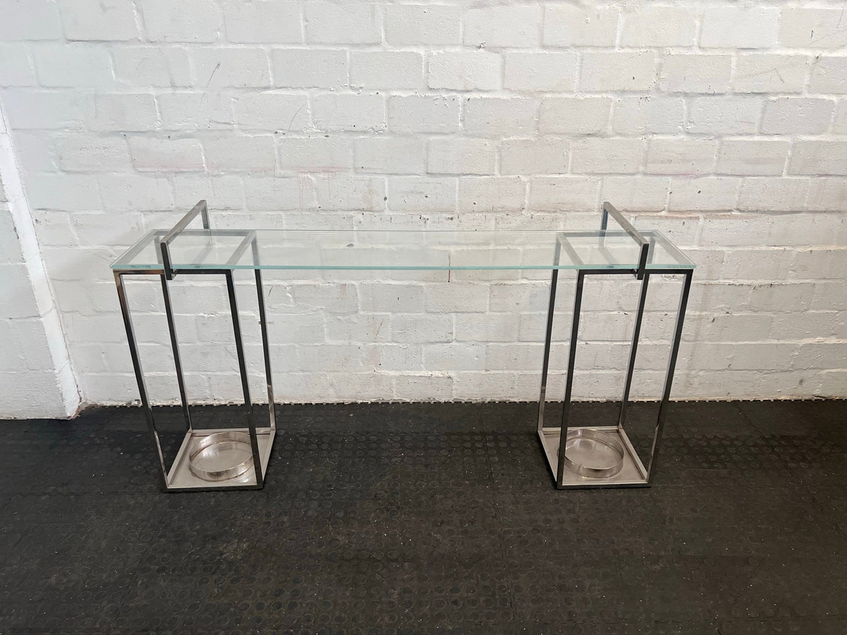 Steel Frame Glass Top Side Server - REDUCED | 2ndhandwarehouse.com