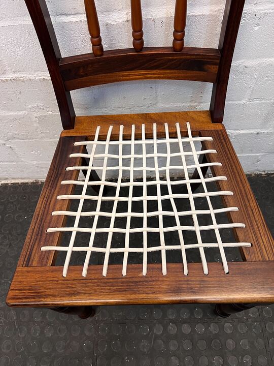 Yellow Wood Imbuia Riempie Dining Chairs | 2ndhandwarehouse.com