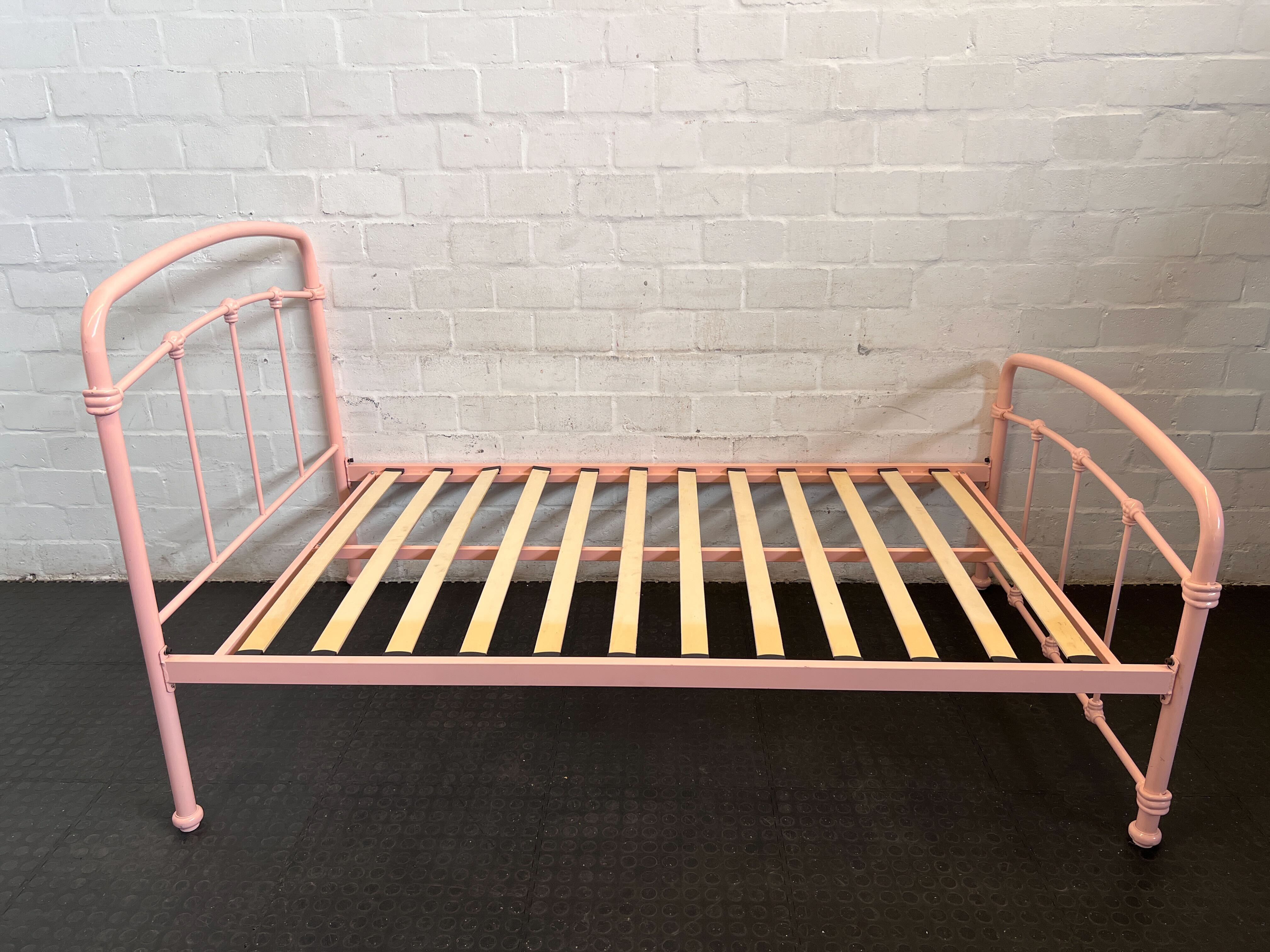Charming Pink Metal 3/4 Bed Frame | 2ndhandwarehouse.com
