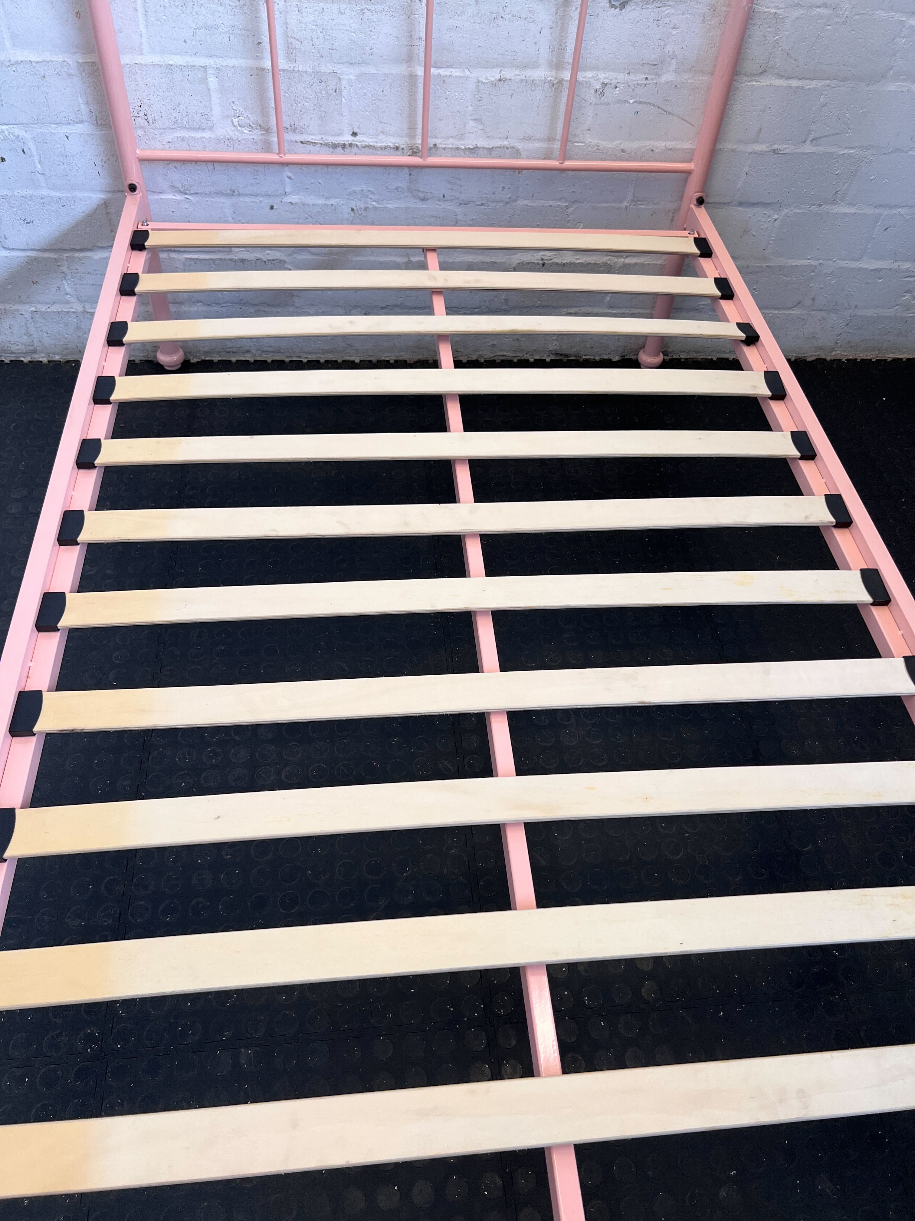 Charming Pink Metal 3/4 Bed Frame | 2ndhandwarehouse.com