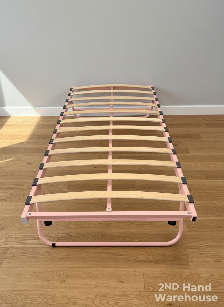 Charming Pink Single Bed Frame with Slats | 2ndhandwarehouse.com