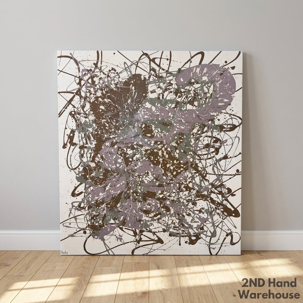 Dynamic Abstract Splatter Art Canvas 155 by 135 | 2ndhandwarehouse.com