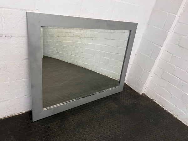 Sleek Silver Framed Wall Mirror Bevelled– Minimalist Style, Minor Scra ...