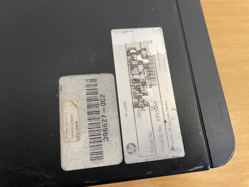 HP rp5700 Base Model Desktop PC (AV334AV - 1.8GHZ 2GB RAM 232GB HDD ...